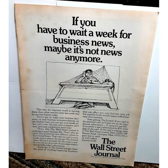 American Vintage | Other | 972 Wall Street Journal Original Print Ad 7s ...